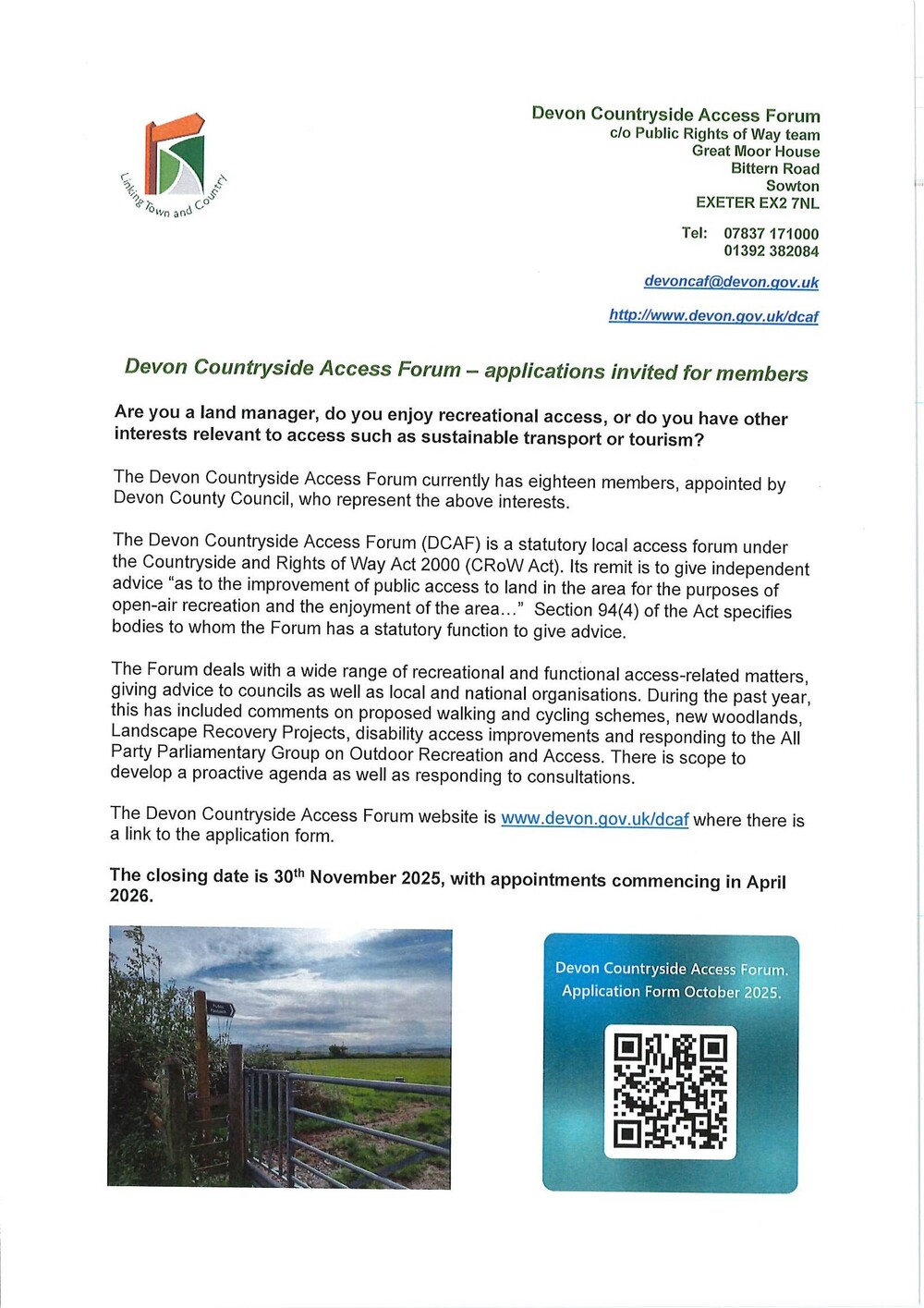 Devon Countryside Access Forum - applications invited for members ...